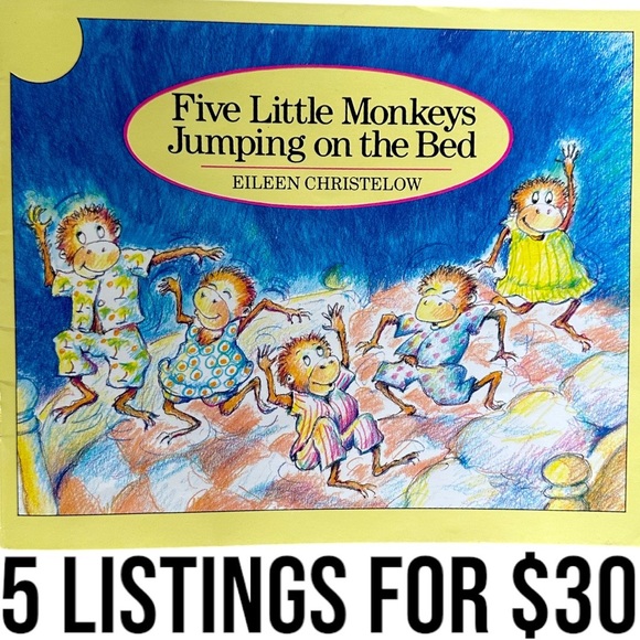 Other | Five Little Monkeys Jumping On The Bed Vintage 1989 Childrens ...